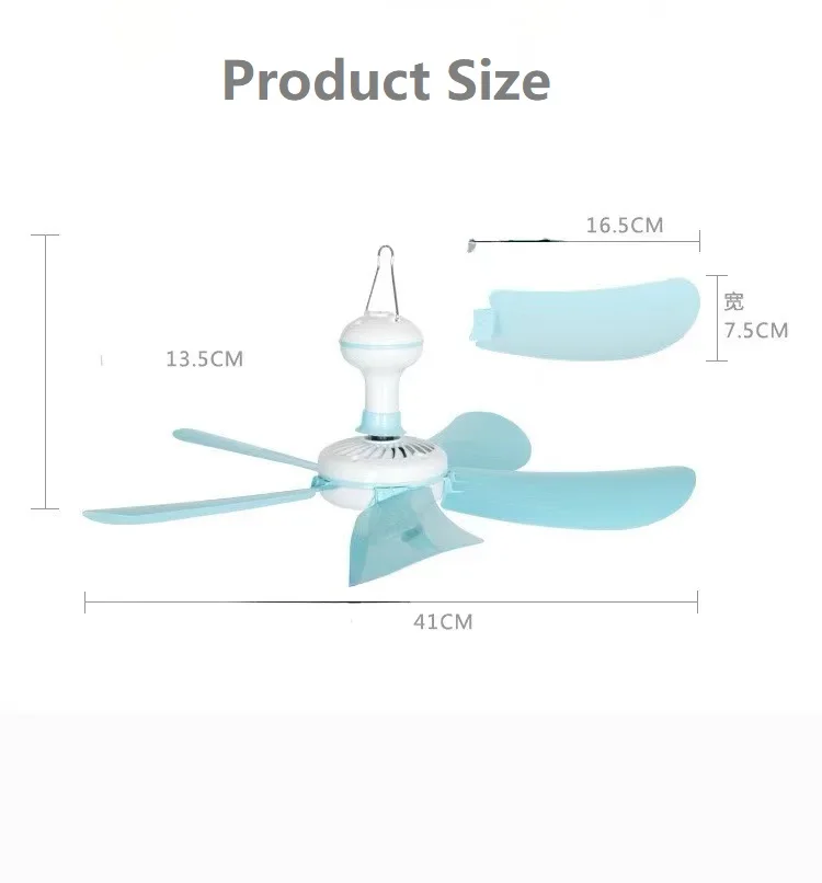 Small 220v Cooling Mini Ceiling Fans Four Blades Cool Fan Dormitory Fan ...