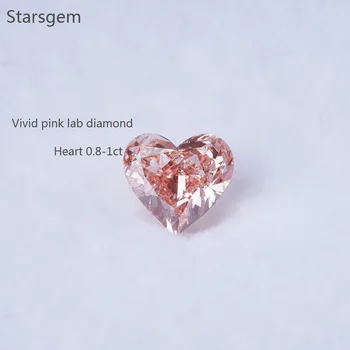 Starsgem Hpht Diamond Heart Shape Fancy Vivid Pink Man Made Created ...