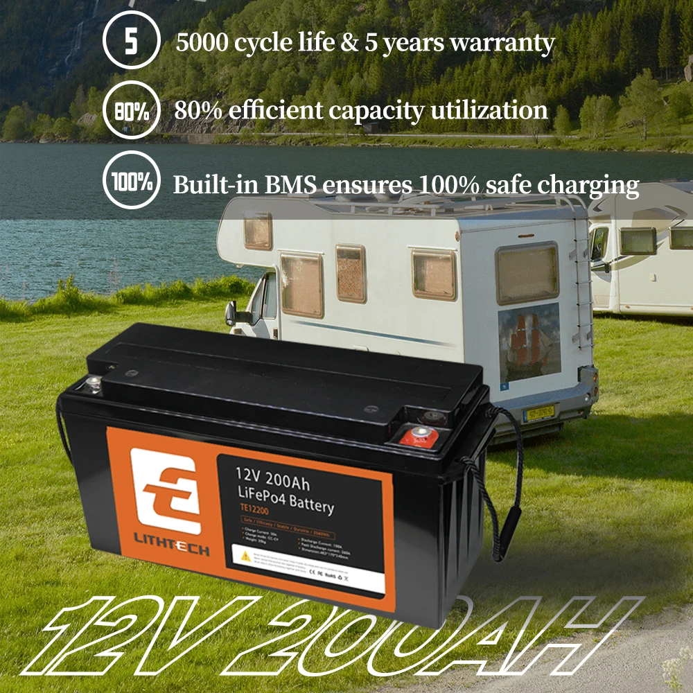 5000 Cycles 12 Volt Solar Energy System Battery Lithium 100ah 150ah ...