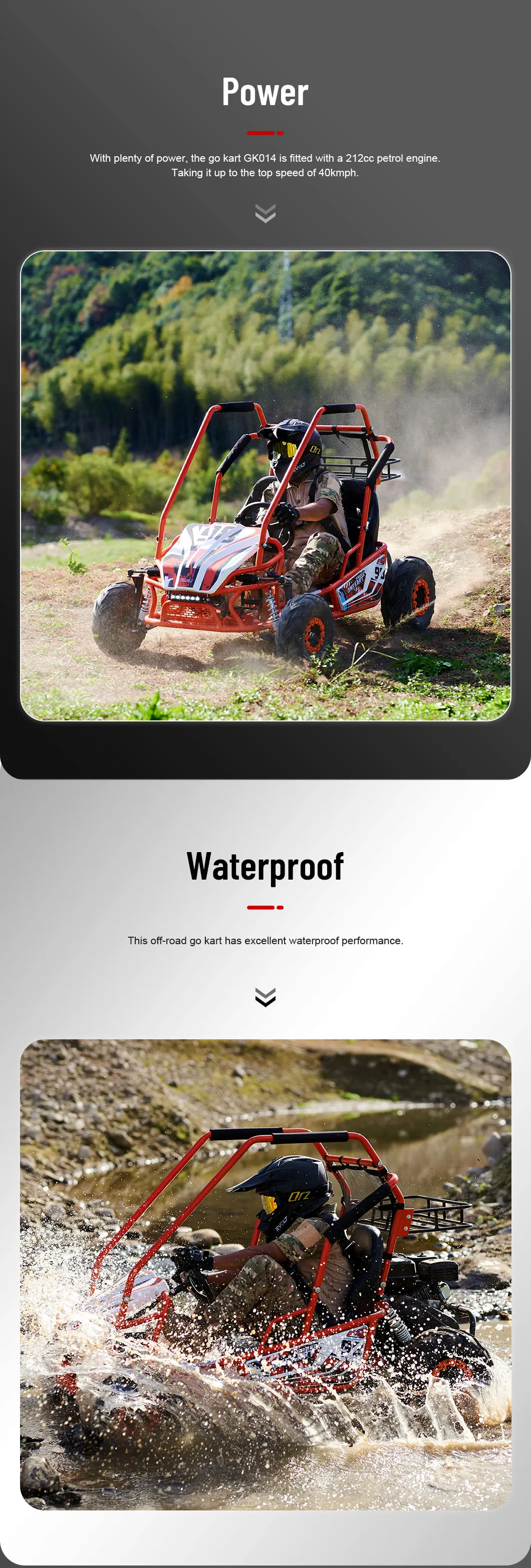 212cc Gas Powered Go Karts - Fun & Safe off-Road Racing