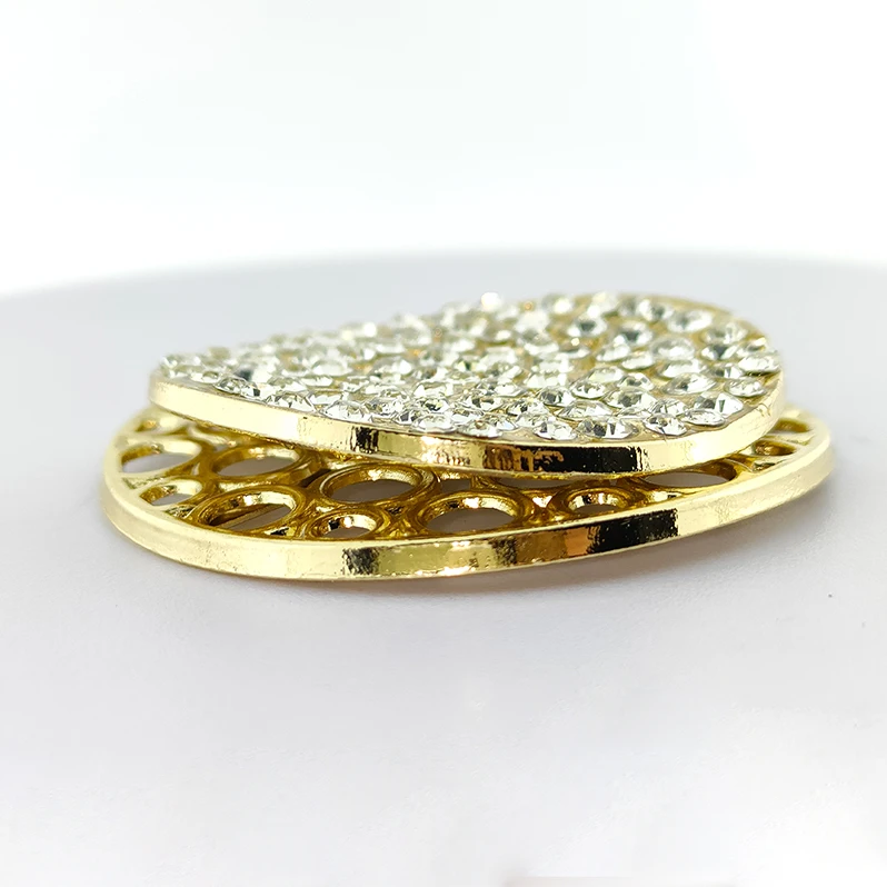 Metal Double Round Diamond Shoe Buckle Bag Buckle Decoration