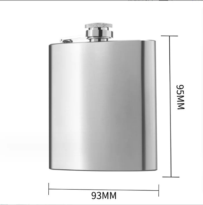 Flat Square 500ml Single Wall Stainless Steel 18/8 Hip Flask - Buy ...