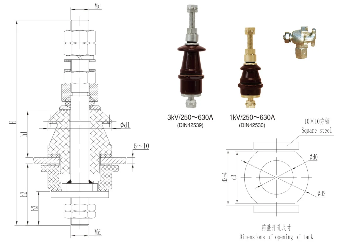 Ansi/en/din High Voltage Porcelain Insulator Bushing With Oem