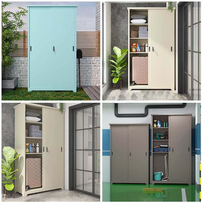 Japan Metal Garden Storage Cabinets Outdoor Waterproof Balcony Cabinets ...