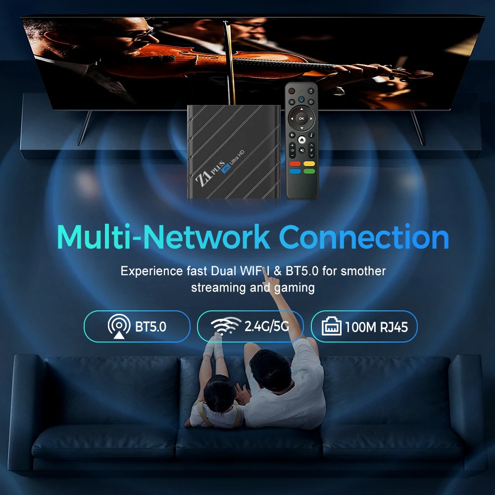 2024 Best New Z1 Plus 2GB 16GB 4GB 32GB Allwinner H313 Dual WiFi TV Box ...