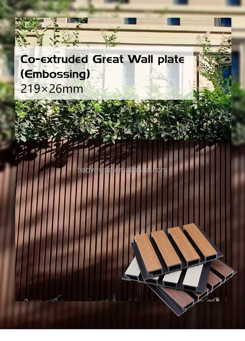 Hoyeah 21926 Wpc Wall Panel Co-extrusion 3d Embossed Wood Grain Fluted ...