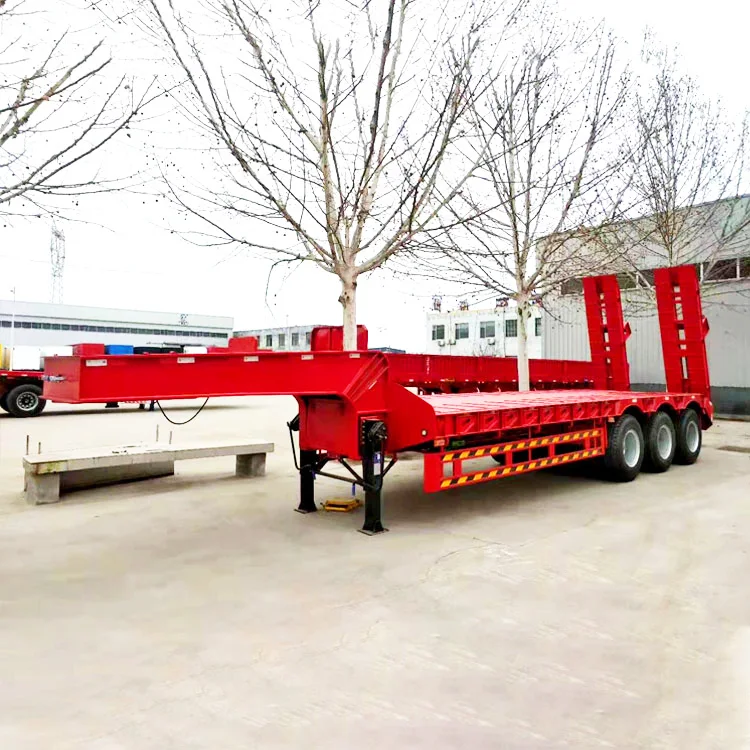 3 Axles Lowboy Trailer Concave Beam Lowboy Semi Trailer - Buy 3 Axles ...