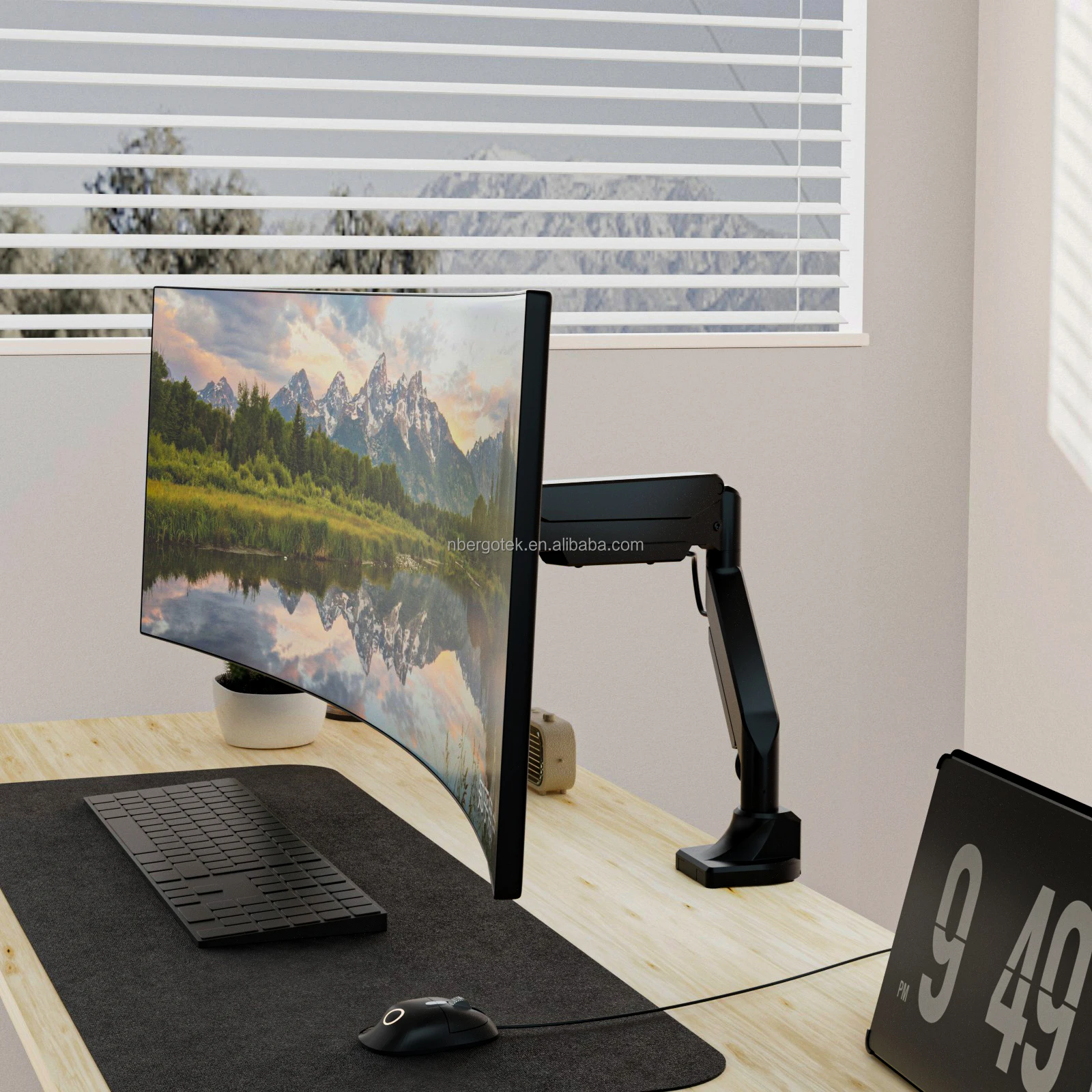 ERGOTEK Ultrawide Computer Desk Mount Heavy Duty Adjustable Single Gas ...