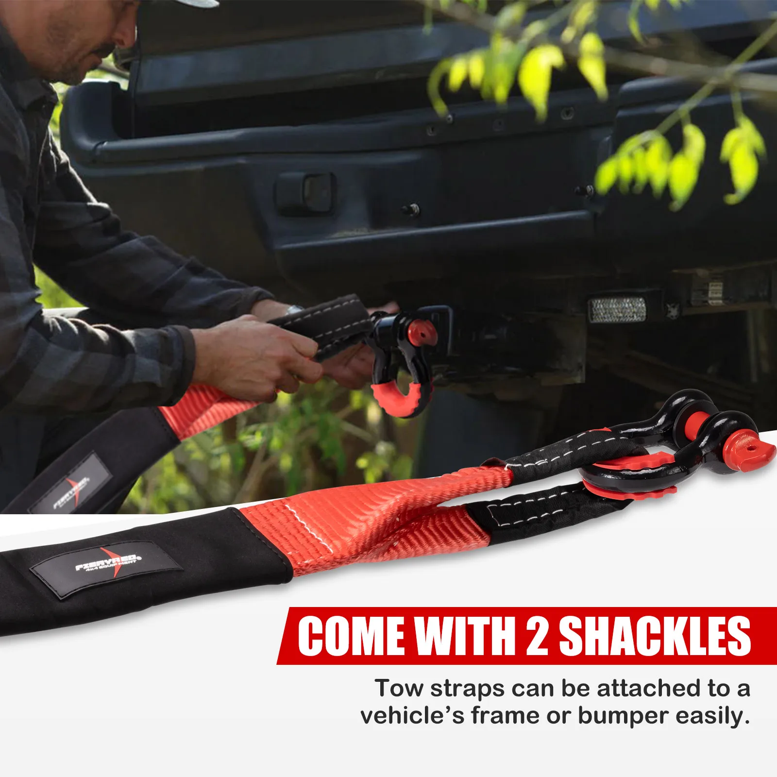 Fieryred 4 Inch 9m 46500lbs 4x4 4wd Strong Polyester Recovery Tow ...