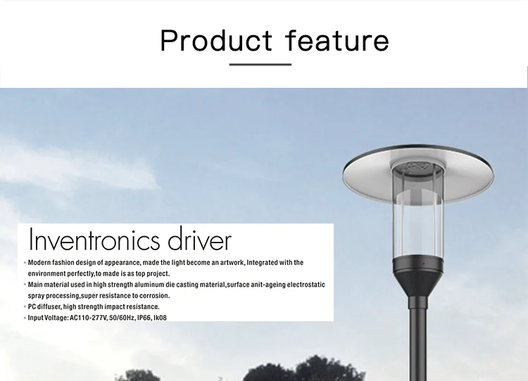 Catenary LED Aluminium Street Lamp Post 30w 60w for Gardens