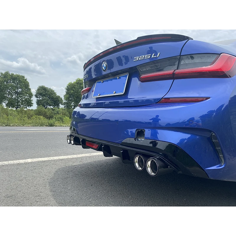Car Body Kits Rear Bumper Splitter Diffuser Spoiler Lip With Led Light ...
