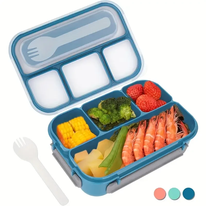 Reusable Bento Box Adult Lunch Box Kids, 1300ML-4 Compartment Bento ...