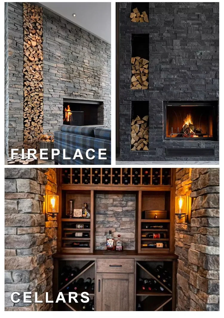 Quartzite Exterior Wall Tiles Natural Stacked Stones Stone Veneer for ...