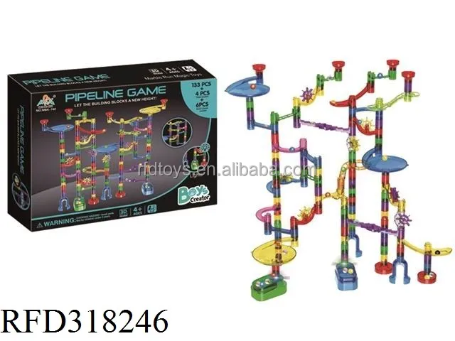 Marble Genius Marble Run Extreme Set-186 Translucent Marbulous Pieces ...
