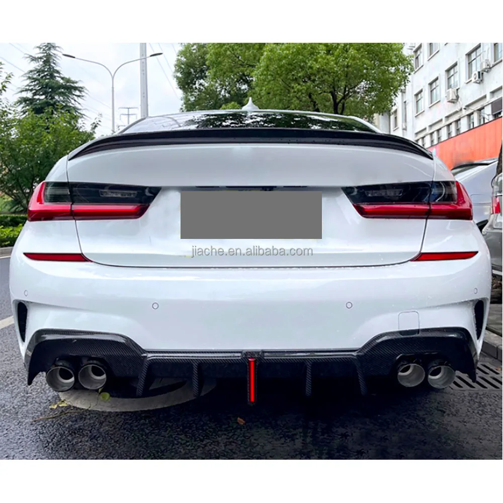 Carbon Fiber Frp Car With Led Light Rear Bumper Lip Diffuser With Rear ...