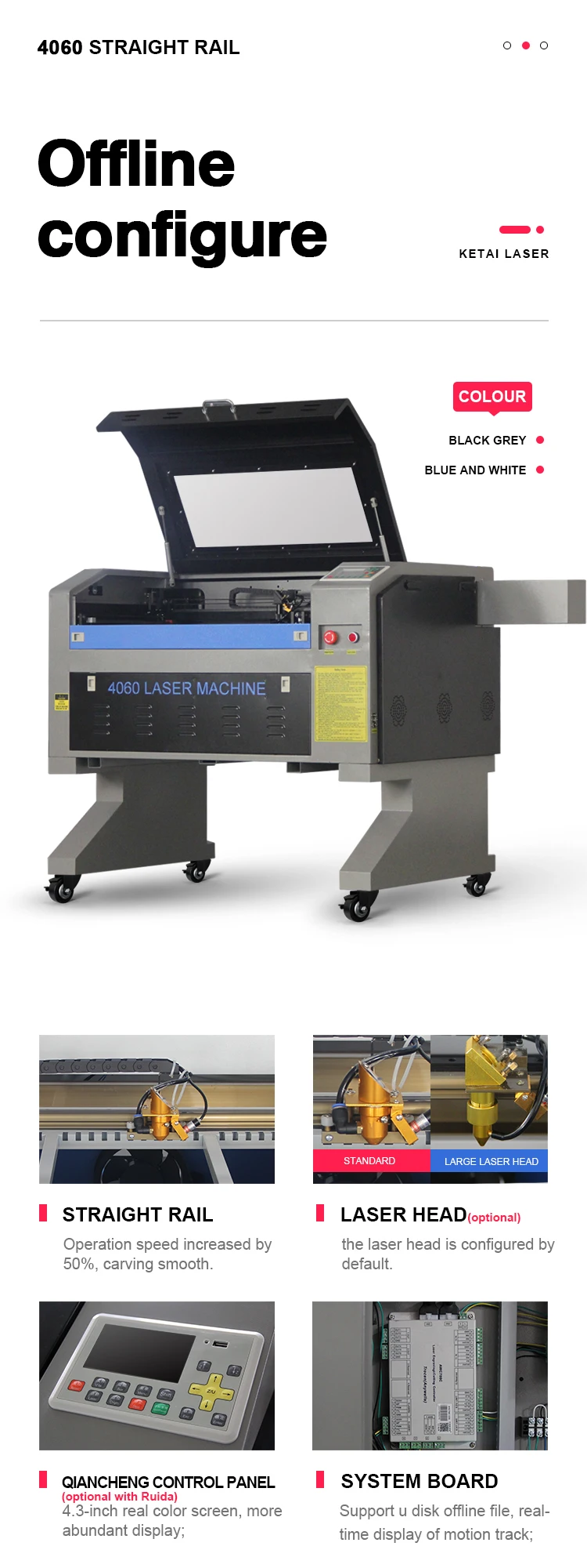 4060 6090 50W60W80W100W CNC Laser Carving Machine by KETAI