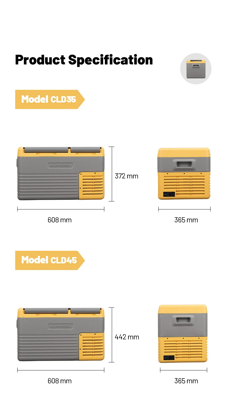 Alpicool Cld45 Portable 12v 24v Dc Dc Compressor Car Fridge Freezer ...