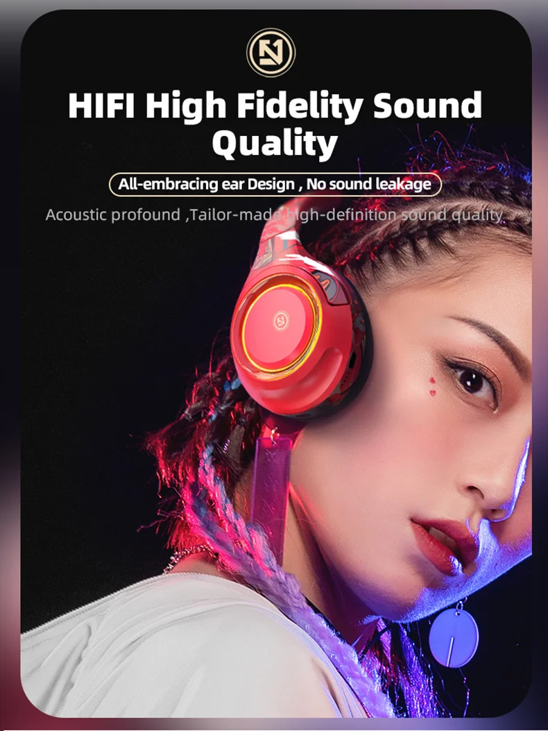 Bluetooth Overhead Earbuds - High Sound Game Headphones