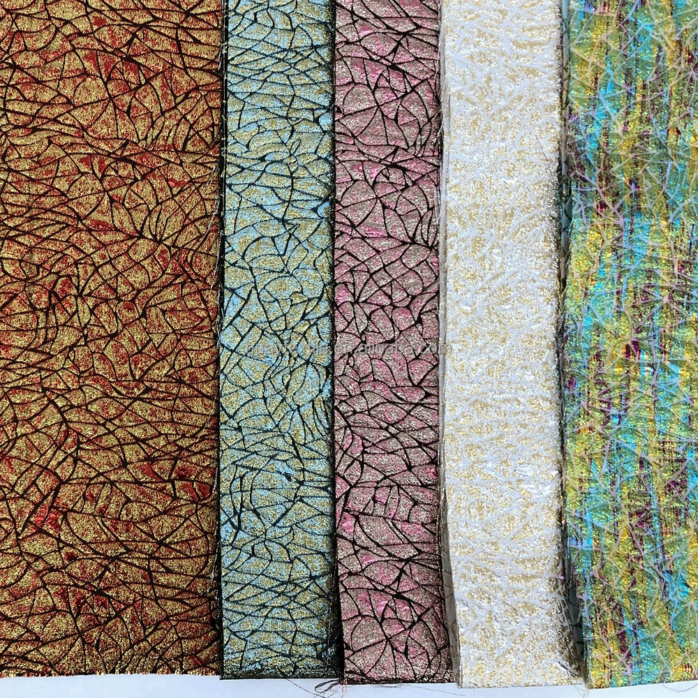 X8421retro Polyester Blue Jacquard Fabric Texture Brocade Woven Fabric ...