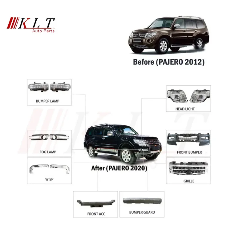 Klt 4x4 Car Accessories Front Bumper Body Kit For Mitsubishi Pajero V93 V97 2015 2018 Upgrade To ...