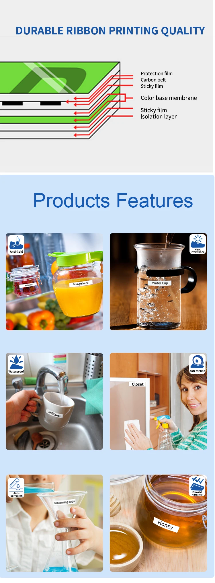 Puty EZ Label Tape Cartridge XR-9WEB - Blue on White