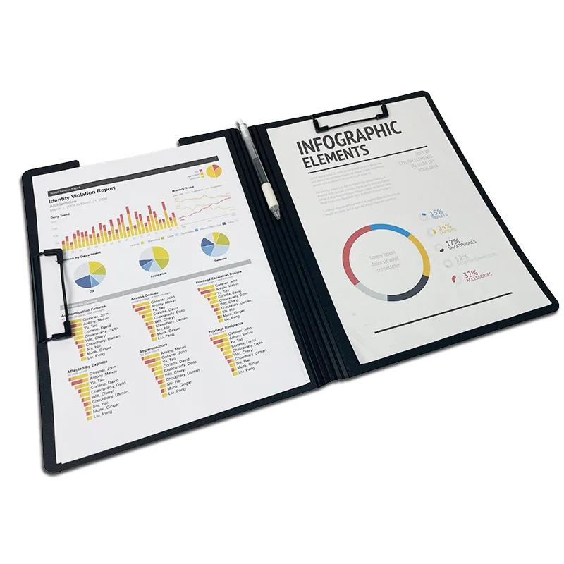 Custom PP Folder Schools Office Supplies A4 File Clip Board
