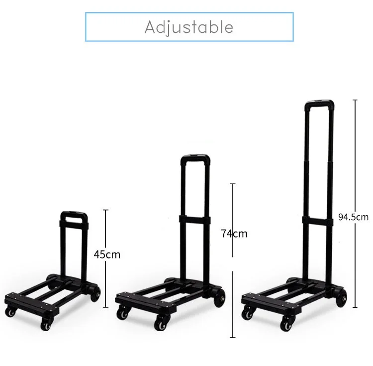 4 Wheels Mini Folding Cart Trolley Hand Truck Aluminum Alloy Dolly ...