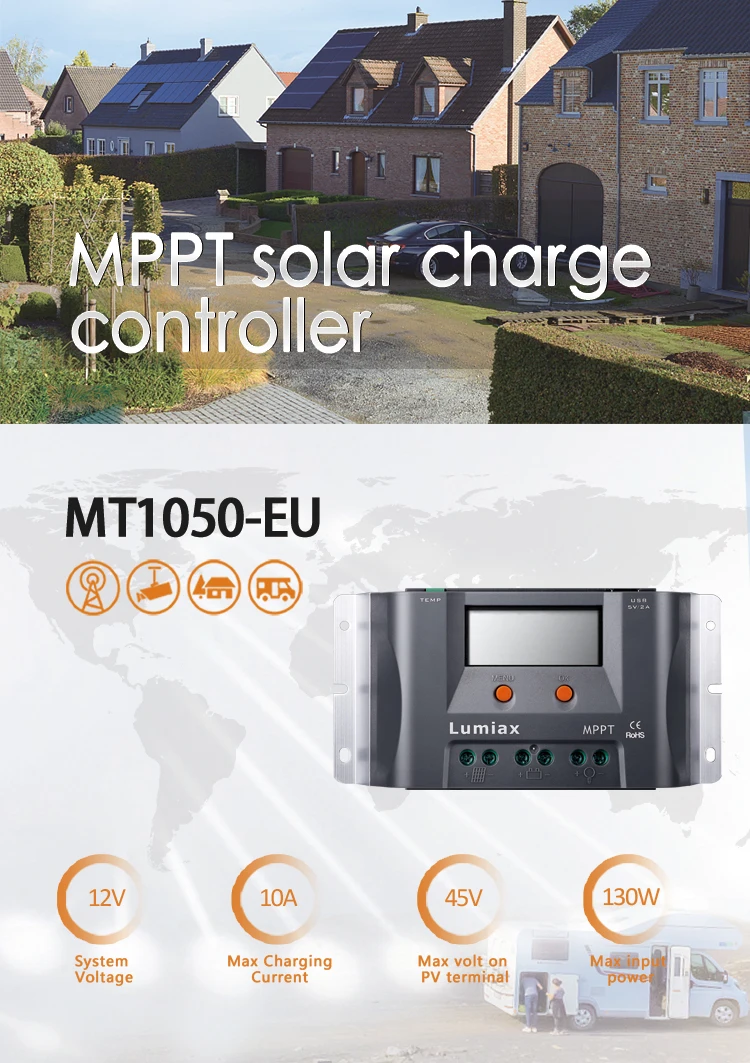 Lumiax 12v 10a MPPT Solar Charge Controller for 130w Panel