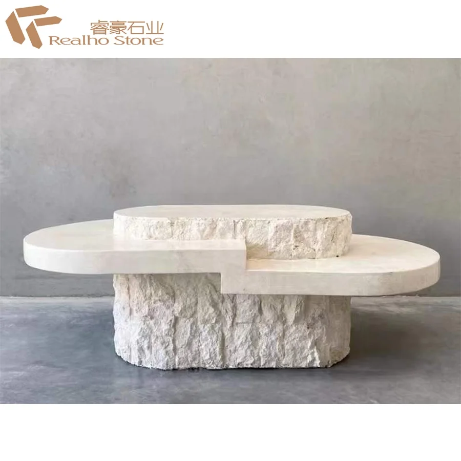 Hand Carved Natural Stone Travertine Column for Home