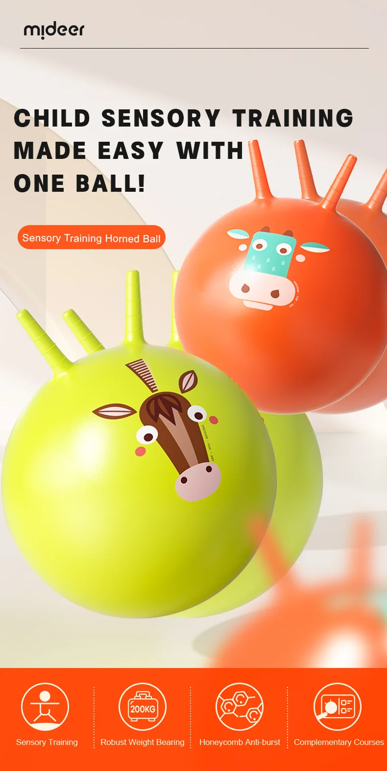 Mideer MD3354 Sensory Training Bounce Ball - Goofy Horse