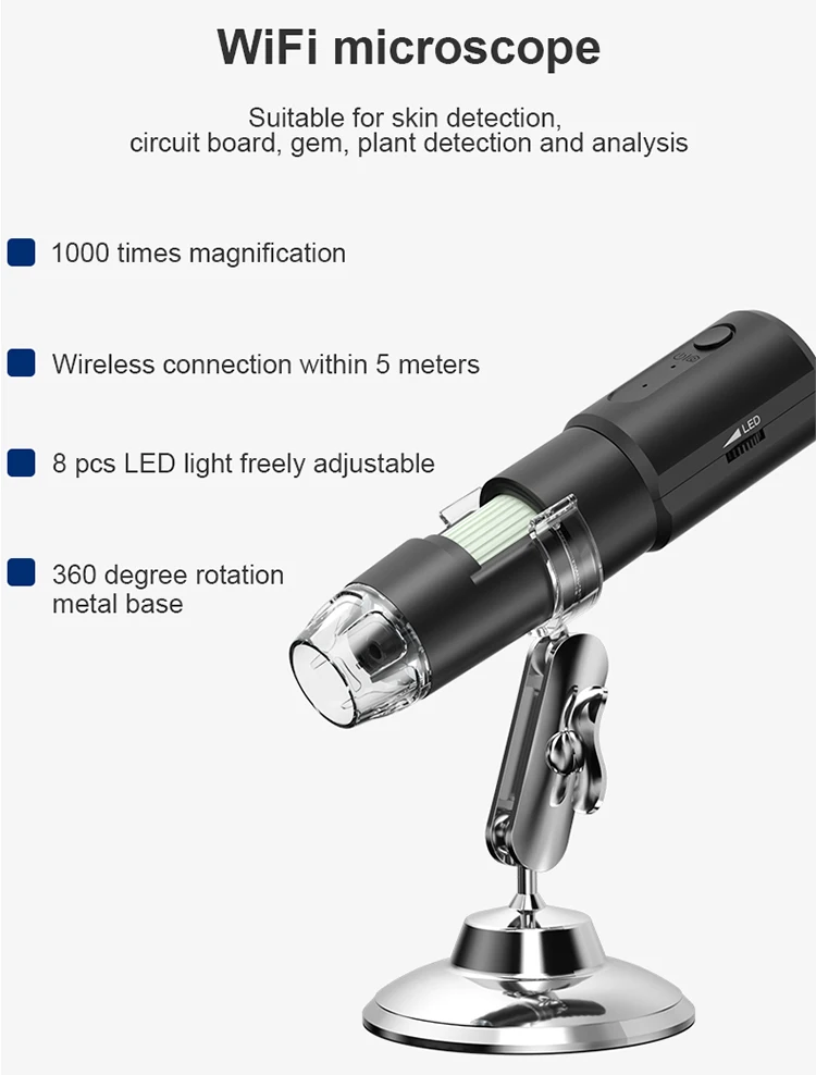 Newly Portable Electron Industrial Wireless Wifi Digital Microscope ...
