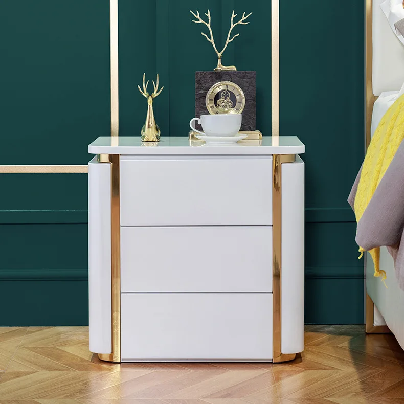 Custom High Quality Nightstand Modern Wooden Bedside Table,Leather ...