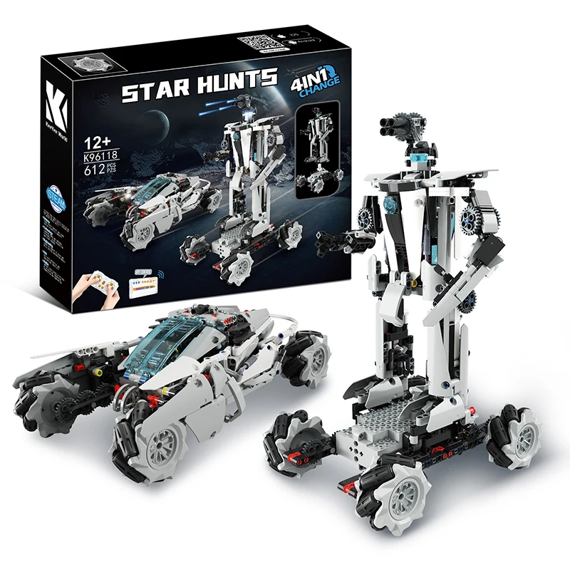 4 In 1 Transformer Rc Robot Stunt Car Stem Assembly Toys Electric ...