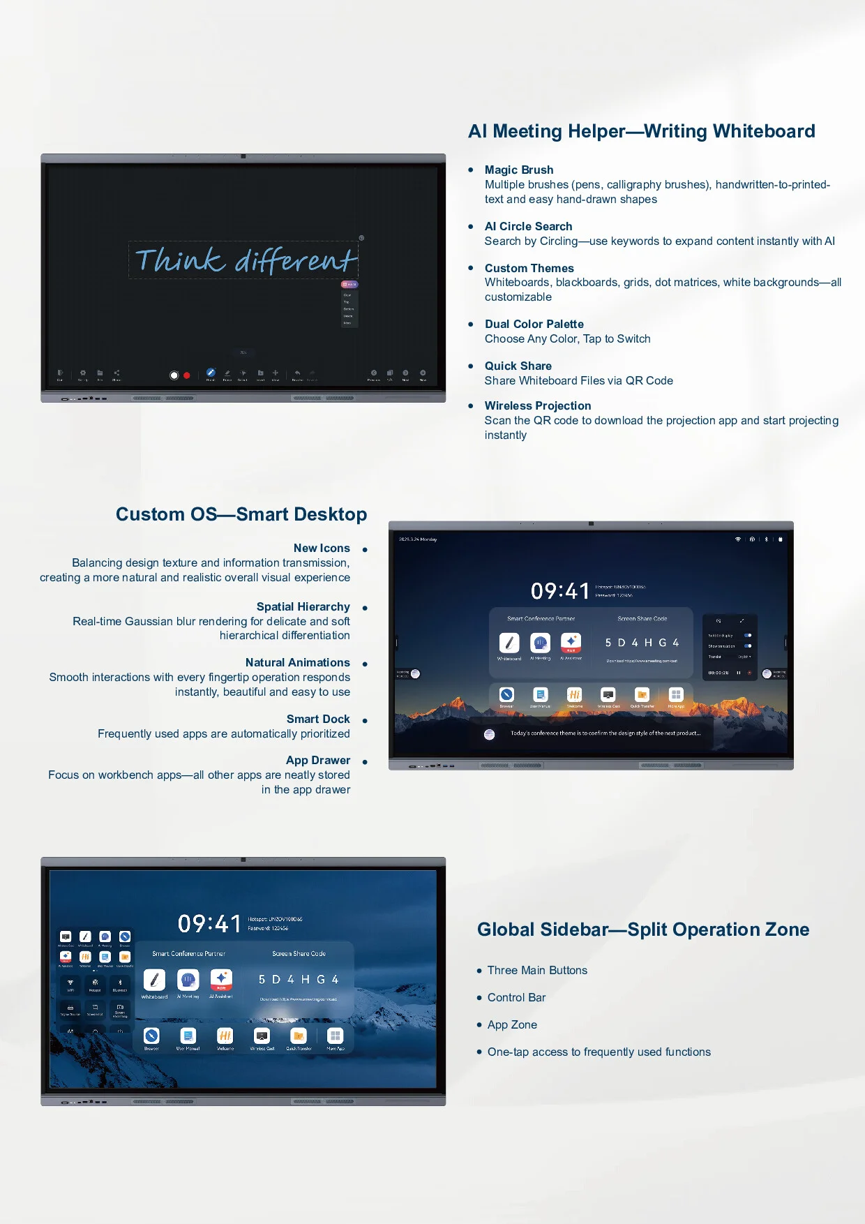 86 Inch Smart Interactive Whiteboard with AI Function 4K Touch Screen ...