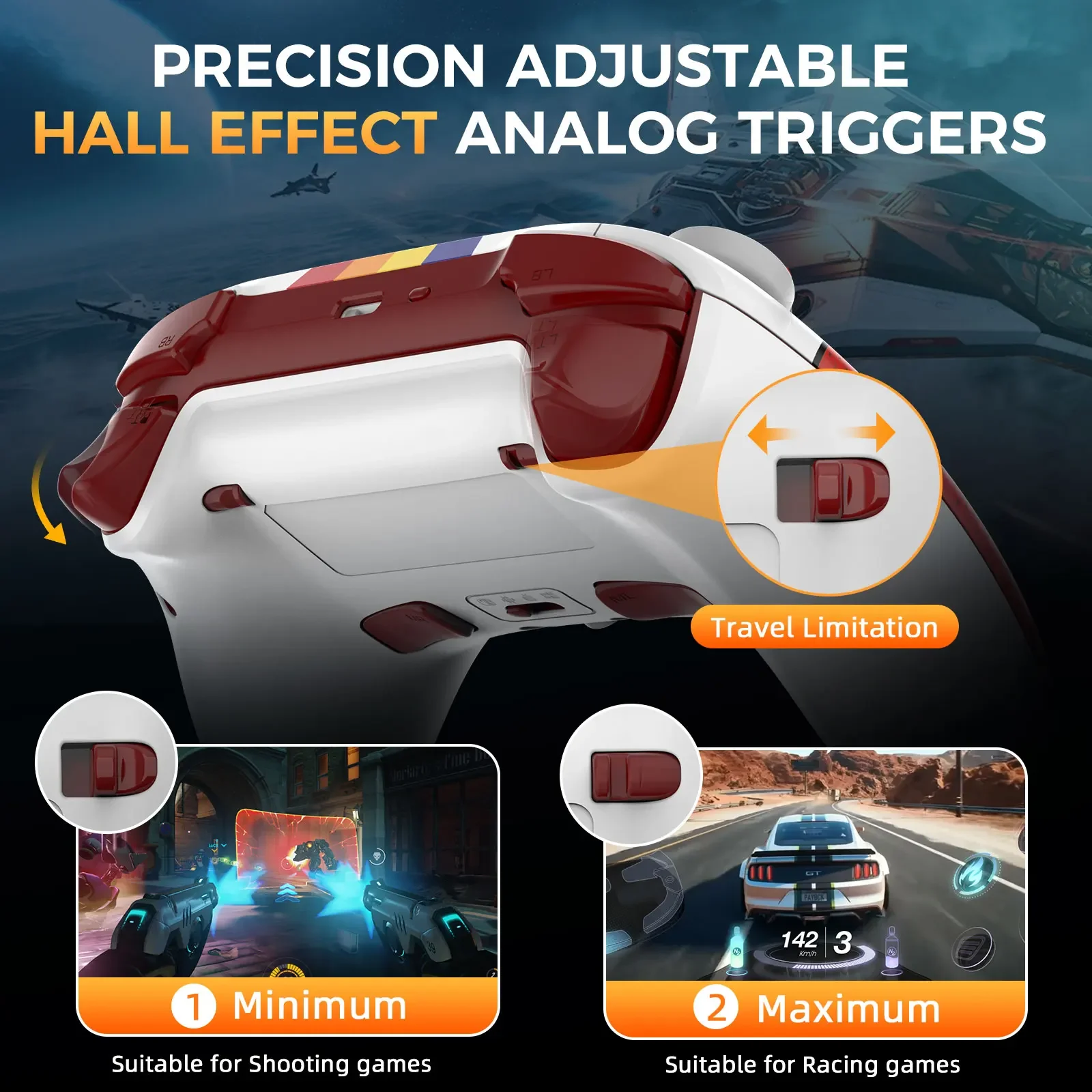 New Star-field Pc Controller Hall Effect Joystick & Nfc Amiibo With 2 ...