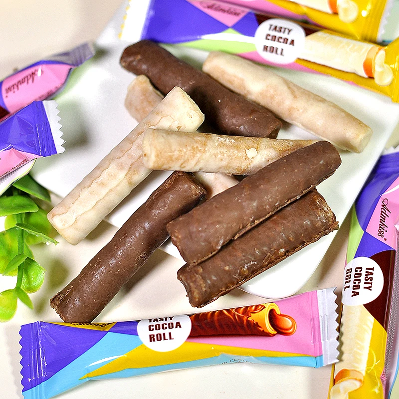 Finger Chocolate Roll Wafer Biscuit Snack Chocolate Bar Wafer Biscuit ...