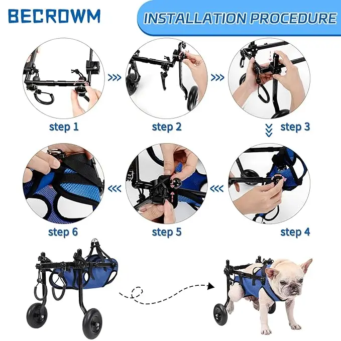 Adjustable Dog Wheelchair Pet Mobility Aid For Small Pets With ...