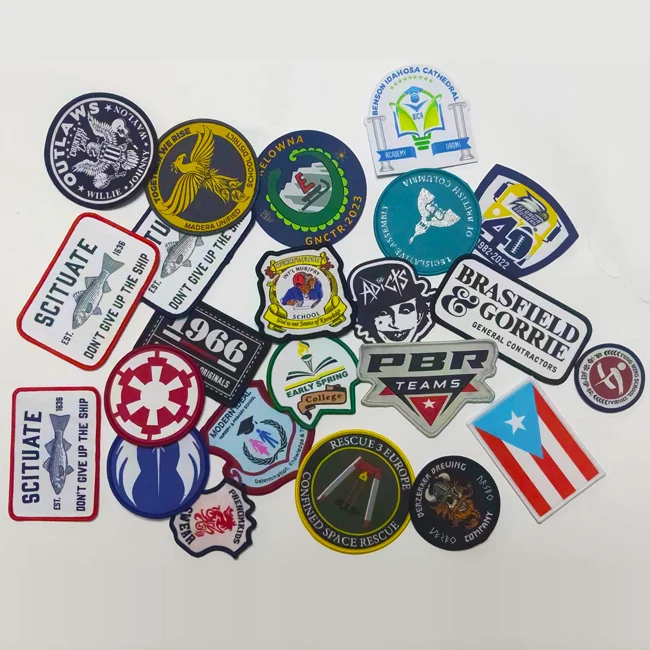 Factory Custom Clothes Hats Merrow Border Fabric Woven Embroidered ...