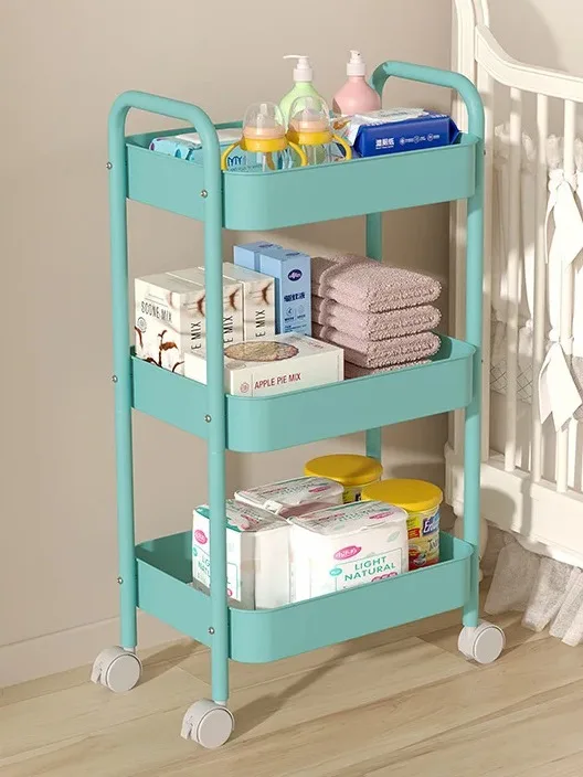 Grey Iron Kitchen Trolley Storage Carts Salon Trolley Cart With Drawers ...