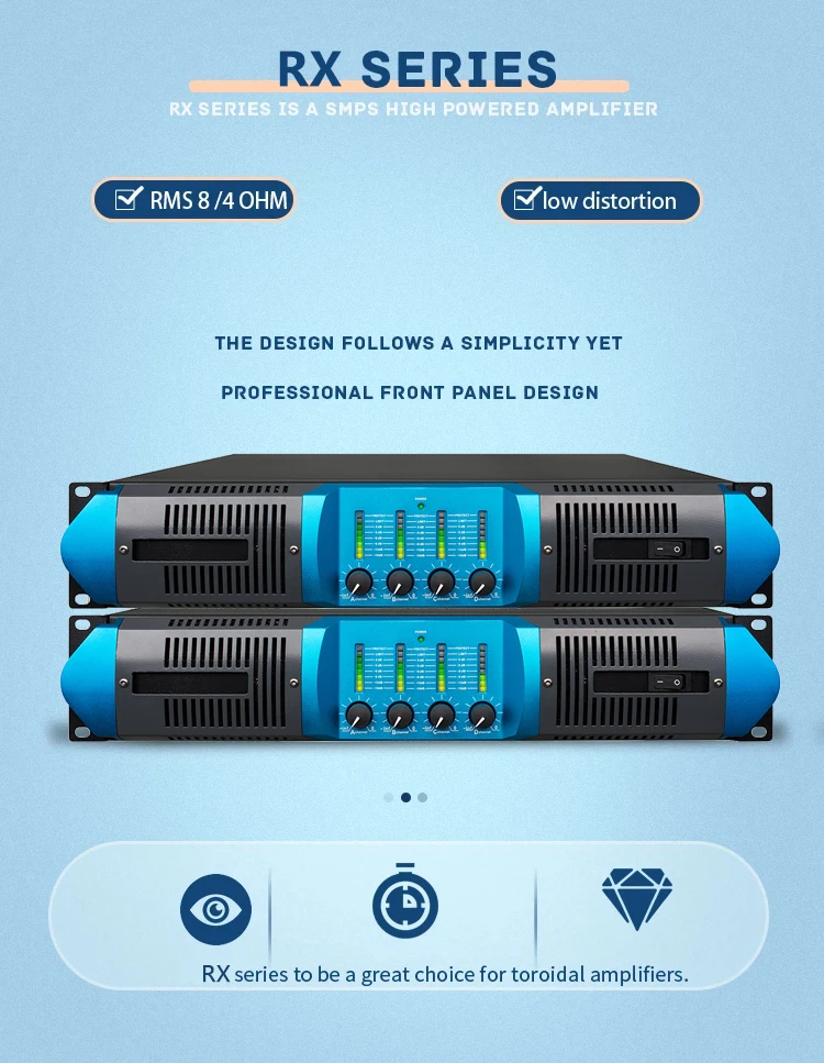 4 Channel Professional Power Amplifiers Rx4800 2u 800w 220v Transformer ...