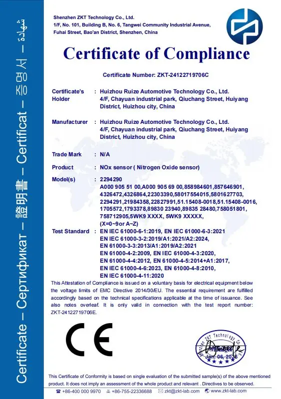 A2C17250600-01 SNS0824A Nitrogen Oxide Sensor NOx Sensor 29660-2U600 ...
