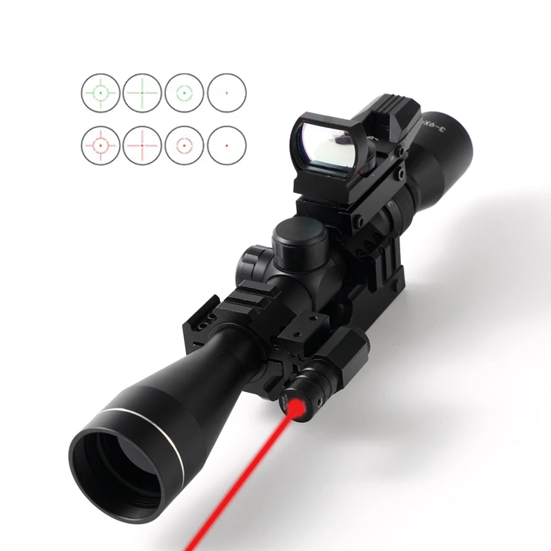 Telescopic Sight Multiplier 3-9x40 Combo Reflex Scope Red Laser Sight ...