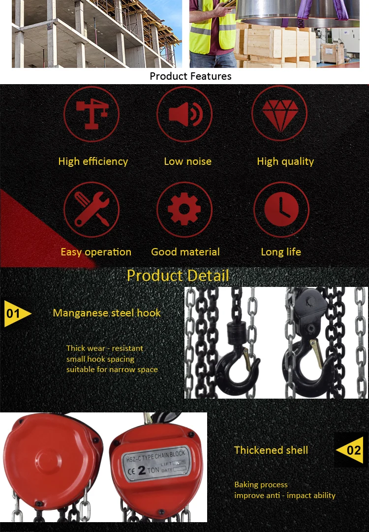 1t 3m Chain Hoist Sling Rigging Tackle Crane Machine Chain Block - Buy ...