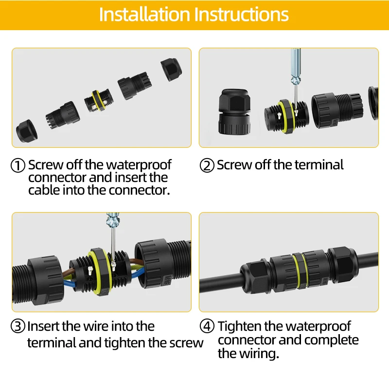 IP68 Power Cable Connector Types - Reliable Waterproof Solutions