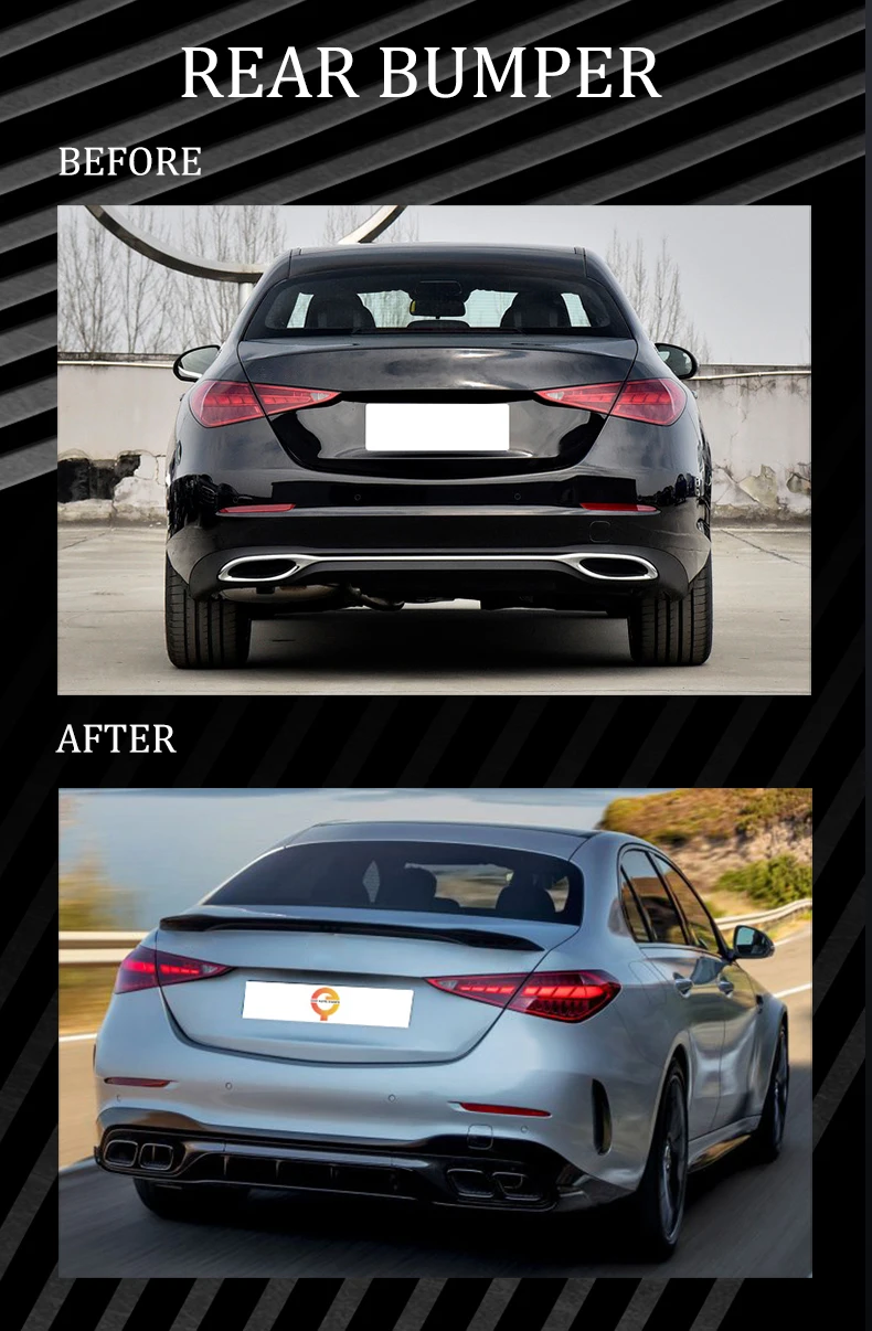 Mercedes C Class W206 Upgrade to C63 Bumper Grille Facelift C63 Body ...