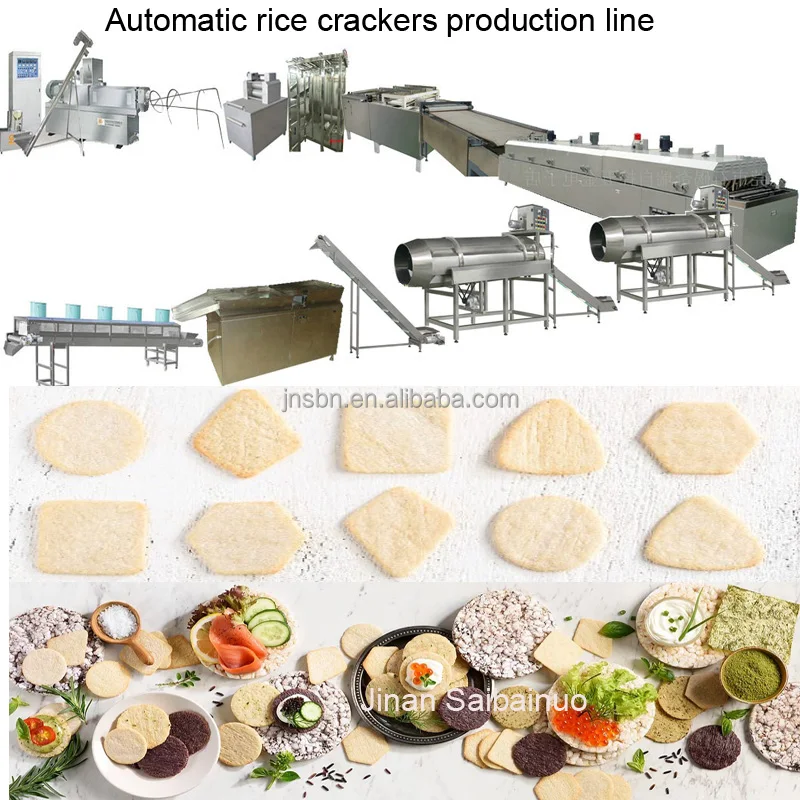 Automatic Crispy Rice Chips Cakes Crackers Extruder Making Machine ...