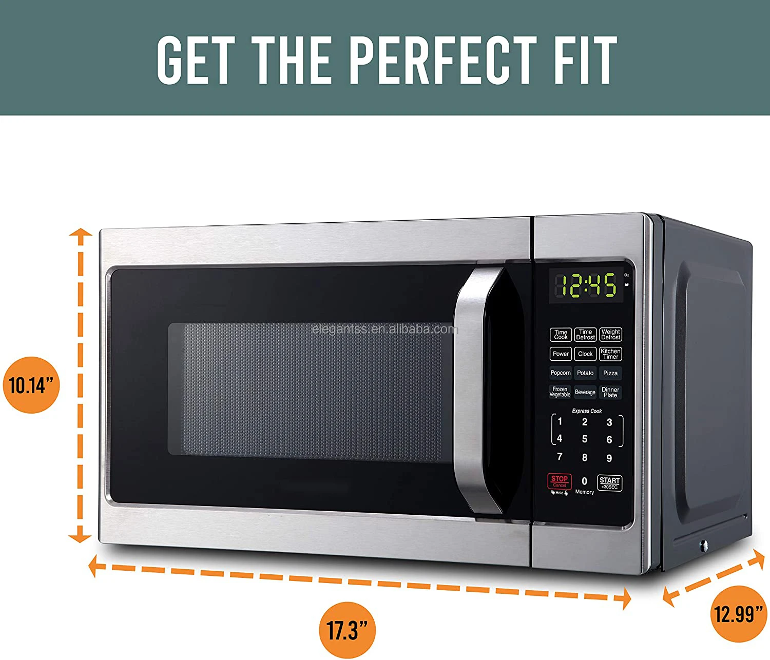 120V, 1000W Microwave with Push Button Controls - Wanhui
