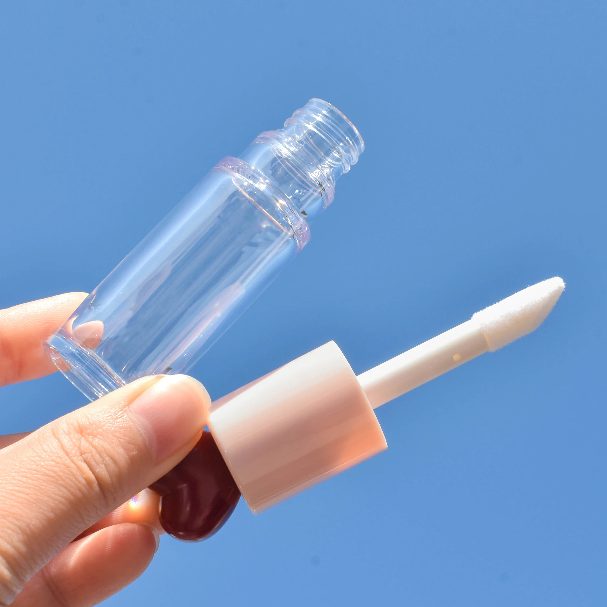 Mini Cute Kid Lip Gloss Tint Glaze Containers with Heart Wands