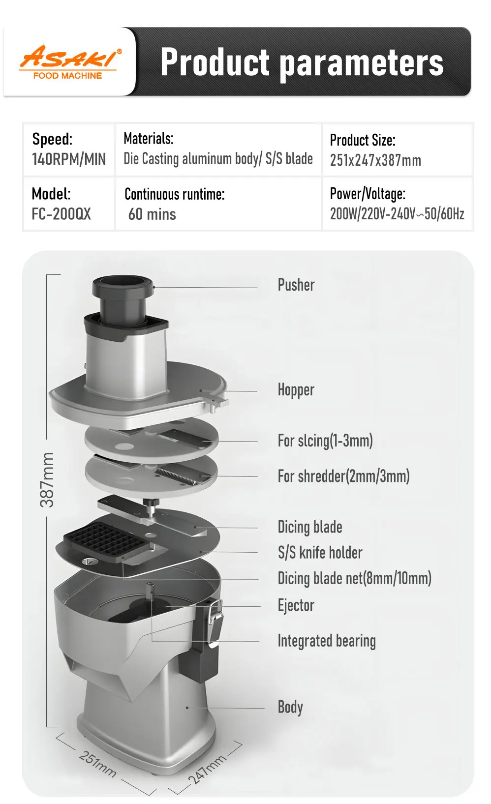 Asaki Manufacturer Vegetable Cutter Machine Multifunctional Vegetable ...
