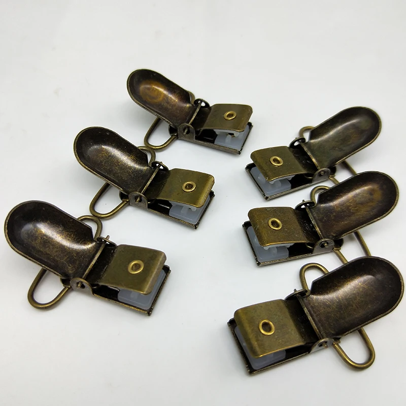 Sillver/bronze Metal Baby Dummy Pacifier Holder Clips Suspender Clip ...